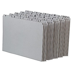Pendaflex A-Z Top Tab Recycled Gray Pressboard 1/5-Tab File Guides, Letter, 25/Set (PN925)