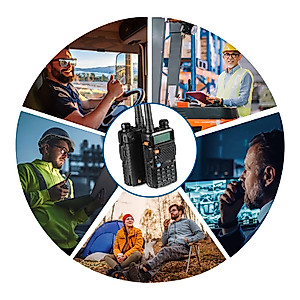 Baofeng UV-5RTP Dual Band Two Way Radio, UV-5R 8W High Power Version, Ham Radio Handheld with Earpiece, Black