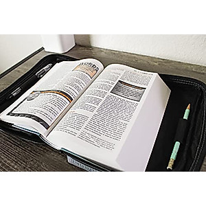 Bible Cover for Boys, Zippered, with Handle, Canvas, Gray, Medium