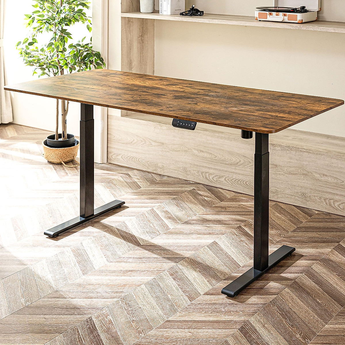 Electric Standing Desk Frame Height Width Adjustable Desk DIY Workstation Ergonomic Adjustable Electric Desk Legs 43 ” to 78.5 ” Raising Desk with Memory Controller Motorized Electric Table Black