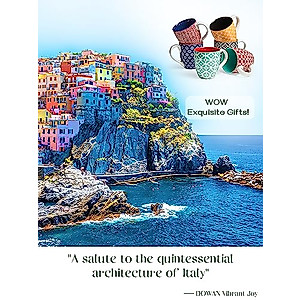 DOWAN Coffee Mugs Set of 6, Colorful 19 oz Large Porcelain Mugs with Handle for Coffee Tea and Cocoa, Ceramic Coffee Cups for Women Men, Vibrant Colors, Housewarming Gift