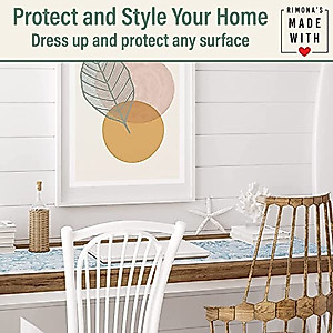 RIMONA'S Thermo Heat Resistant Table Runner and Trivet for Hot Dishes - Waterproof Hot Plates to Protect Table and Countertop - Kitchen & Dining 350F Heat Protector 40" - White Golden Marble