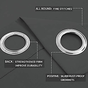 Easy-Going Blackout Curtains for Bedroom, 2 Panels Solid Thermal Insulated Grommet and Noise Reduction Window Drapes, Room Darkening Curtains for Living Room (52x63 in,Gray)