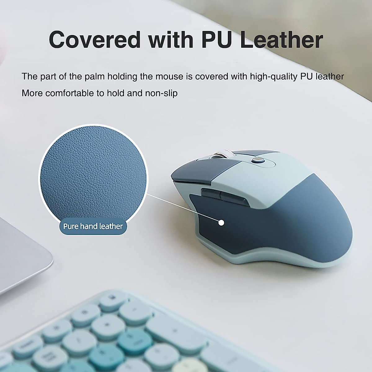 Wireless Ergonomic Keyboard and Mouse Combo with PU Wrist Rest, Carpal Tunnel Keyboard, 2.4G Colorful Split Ergo Keyboard, Comfortable Natural Typing, Compatible with PC/Laptop (Purple)