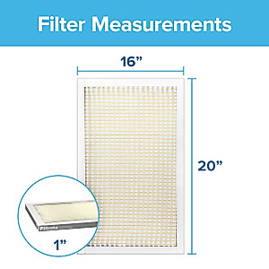 Filtrete 16x20x1 AC Furnace Air Filter, MERV 5, MPR 300, Capture Unwanted Particles, 3-Month Pleated 1-Inch Electrostatic Air Cleaning Filter, 6-Pack (Actual Size15.69x19.69x0.81 in)