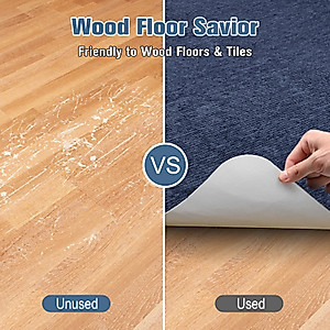 Corduroy Chair Mat for Hardwood Floor, 55"x35" Office Chair Mat Desk Chair Mat for Rolling Chair, Large Anti-Slip Backing Low-Pile Office Rug Floor Mat for Office/Home Blue