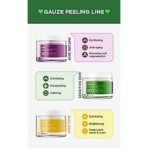 DERMALOGY by NEOGENLAB Bio-Peel Gauze Peeling Pads (Green Tea, 30 pads) - Exfoliating & Hydrating & Soothing Peeling Pad with PHA & Green Tea & Centella Asiatica - Korean Skin Care