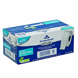 Georgia-Pacific Professional Series Jumbo Jr. 2-Ply Toilet Paper by GP PRO (Georgia-Pacific), 2172114, 1000 Feet Per Roll, 4 Rolls Per Case