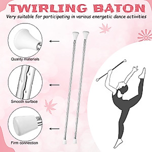 HyDren Twirling Baton Unisex Gymnastics Dance Baton Metal Baton Marching Band Baton Parade Baton Stick for Talent Shows, Artistic Dancing, Baton Twirling(26 Inch,White)