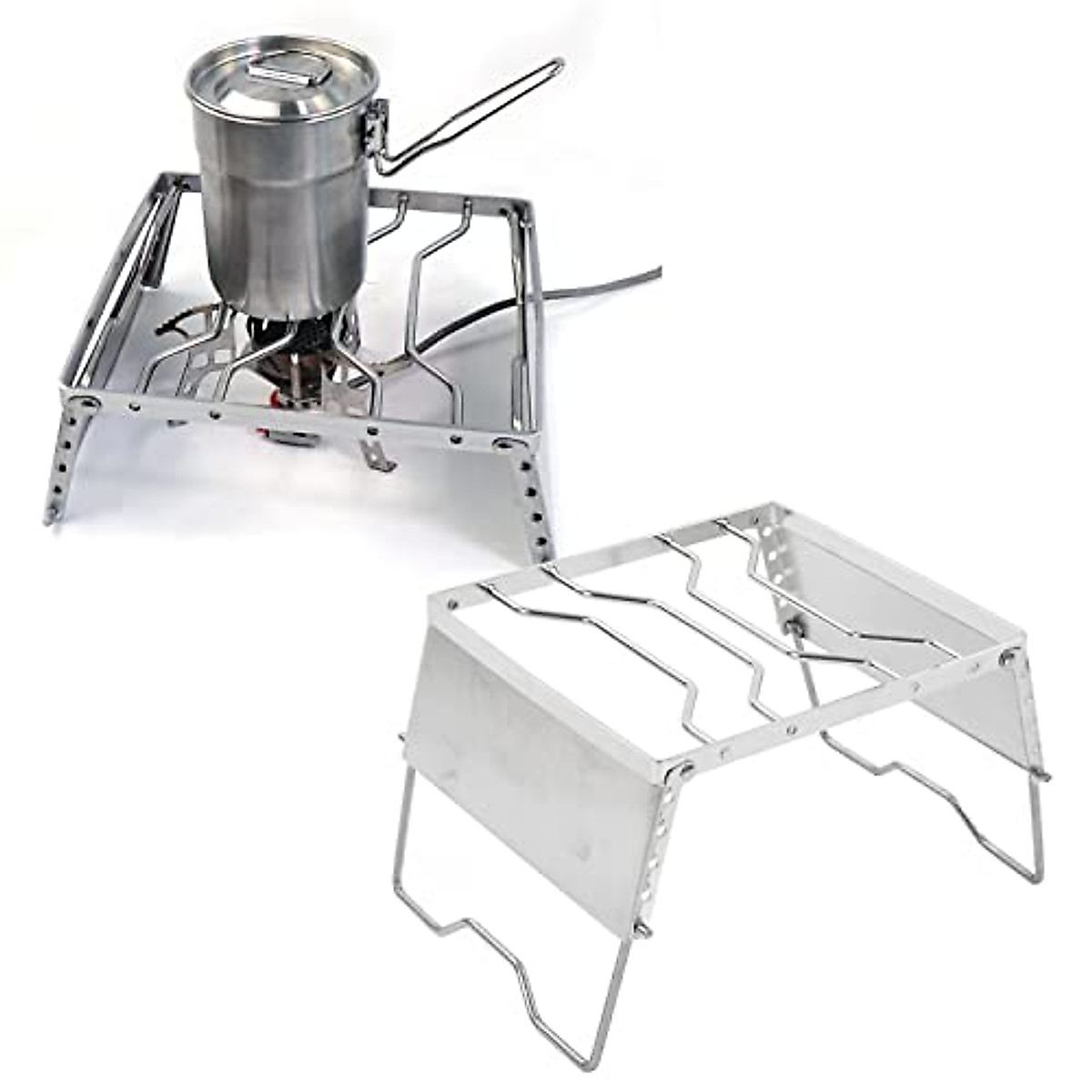 Mini Barbecue Foldable Grill with Wind Screen, Stainless Steel Foldable Camping Grill Grate for Garden with Storage Bag