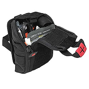 Meditac Premium Tactical Trauma IFAK Kit with Celox Hemostatic Granules, SOF Tourniquet and Pressure Bandage in Molle Pouch, Bleeding Control Kit (Black)