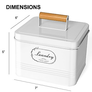 Holismo Dryer Sheet Container with Lid for Laundry Room Organization and Storage, Galvanized Metal Farmhouse Design Dryer Sheet Holder for Laundry Room Decoration, Dryer Sheet Dispenser Container