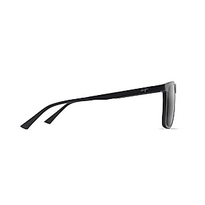 Maui Jim Makamae Square Sunglasses, Matte Black/Neutral Grey Polarized, Extra Large