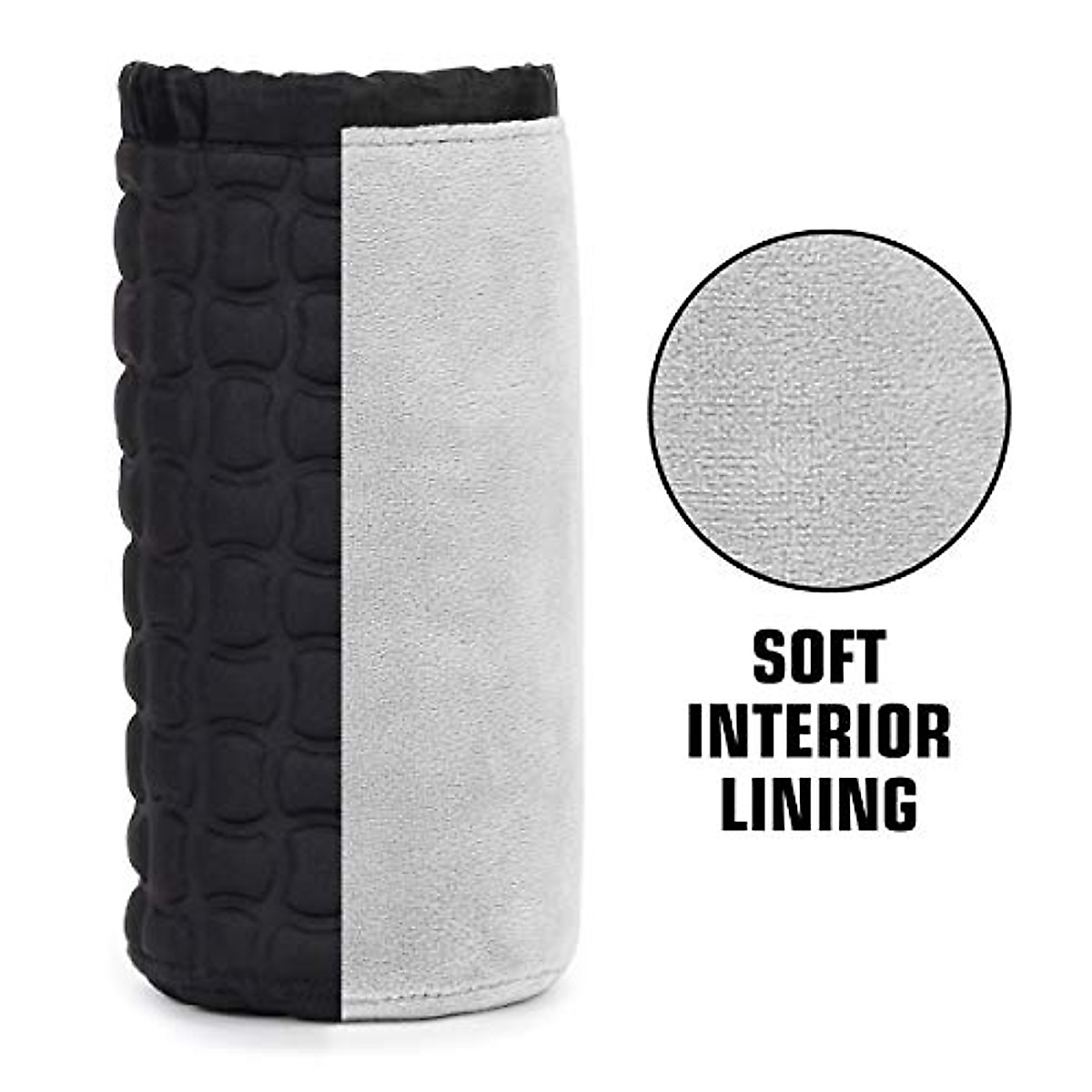 USA GEAR FlexARMOR-X Large Lens Case Pouch with Deluxe Padded Neoprene Protection - Holds Lens up to 70-300mm with Drawstring Opening, Built-in Carabiner Clip, Reinforced Belt Loop and Zippered Pocket