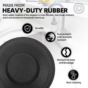 (2 Pack) Exact Replacement for InSinkErator STP-PL/STPPL Black Rubber Sink Stopper for Garbage Disposal – Compatible with Standard 3-1/2" Drains from Kohler, Waste King, Whirlpool, and More