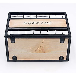 BetyHom Vintage 7x3.5x5 inch Metal Lattice Napkin Holder BLACK