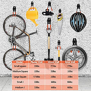 16PCS Garage Hooks Heavy Duty, Steel Storage Utility Hook, Garage Organization Tool Shelf Have Anti Slip Coating for Organizing Power or Garden Tools, Bike, Cable Organization, More Equipment