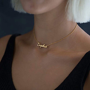 Turandoss Brittany Necklace, 14K Gold Plated Name Necklace Brittany Jewelry Gifts Gold Brittany Name Necklace for Women Jewelry Name Necklace Personalized