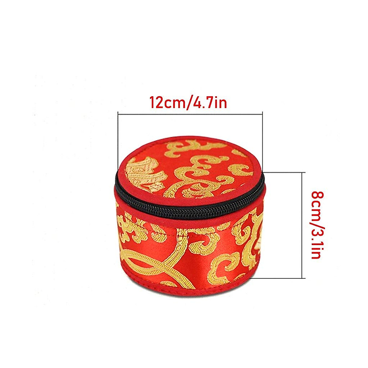 Singing Bowl Storage Bag - Singing Bowl Carry Case Bag, Zipper Closure, Colors Vary (D:5.51in/14CM)