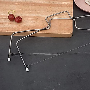 Oumefar Bow-Shaped 2pcs Double Wire Cake Cutter Bread Slicing Tool for Cheesecake for Restaurant