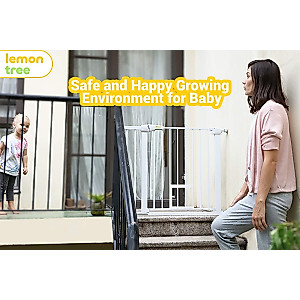 Baby Gates for Doorways and Stairs Adjustable 30-51.5 inches Walk Through Baby Gate with Door,Dog Gates for The House Indoor Safety Gates for Kids or Pets Pressure Mounted Extra Wide Metal Auto Close