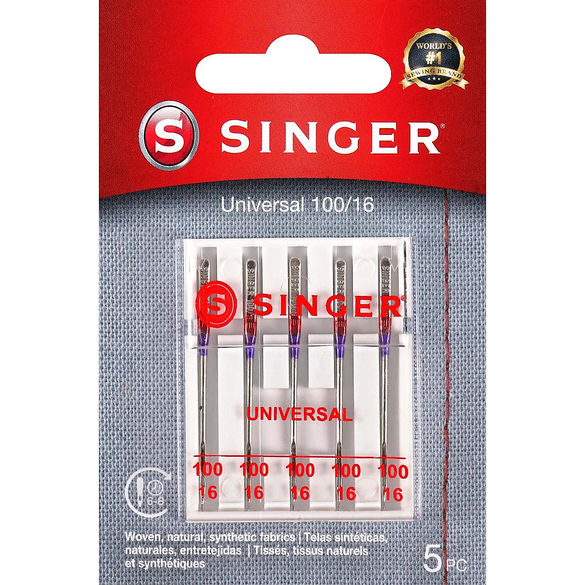 SINGER Heavy Duty Sewing Machine Needles, Size 100/16 - 5 Count