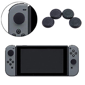 Replacement TPU Silicone Analog Controller Joystick Thumb Stick Grip Cap Cover for Nintendo Switch NS Joy-Con (Black)