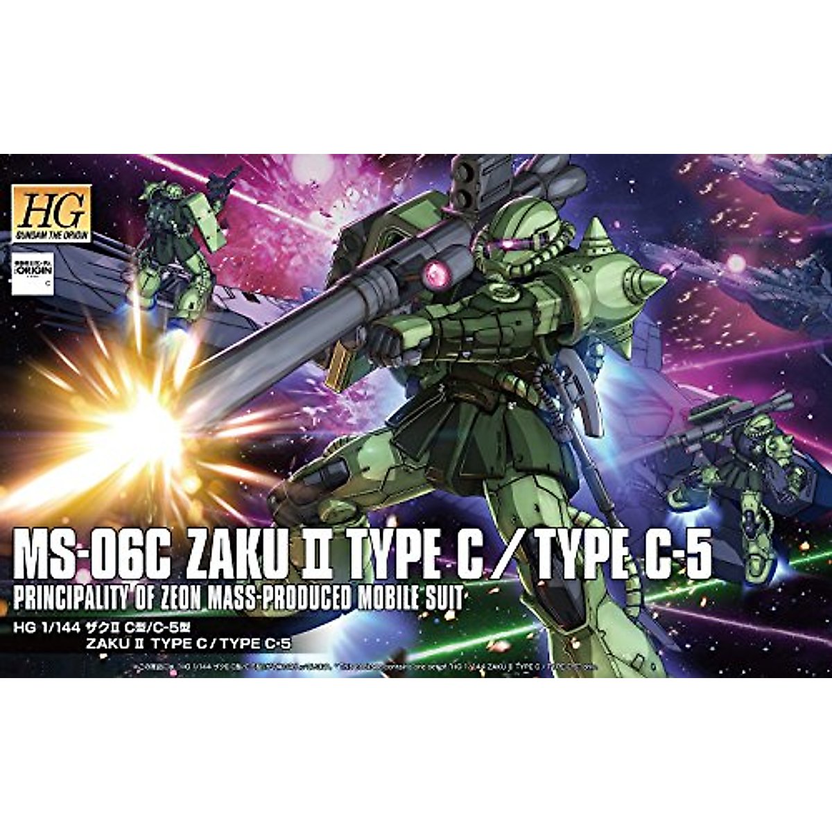 Bandai Hobby HG 1/144 Zaku II Type C/Type C-5 "The Origin Model Kit Figure (BAN216745)