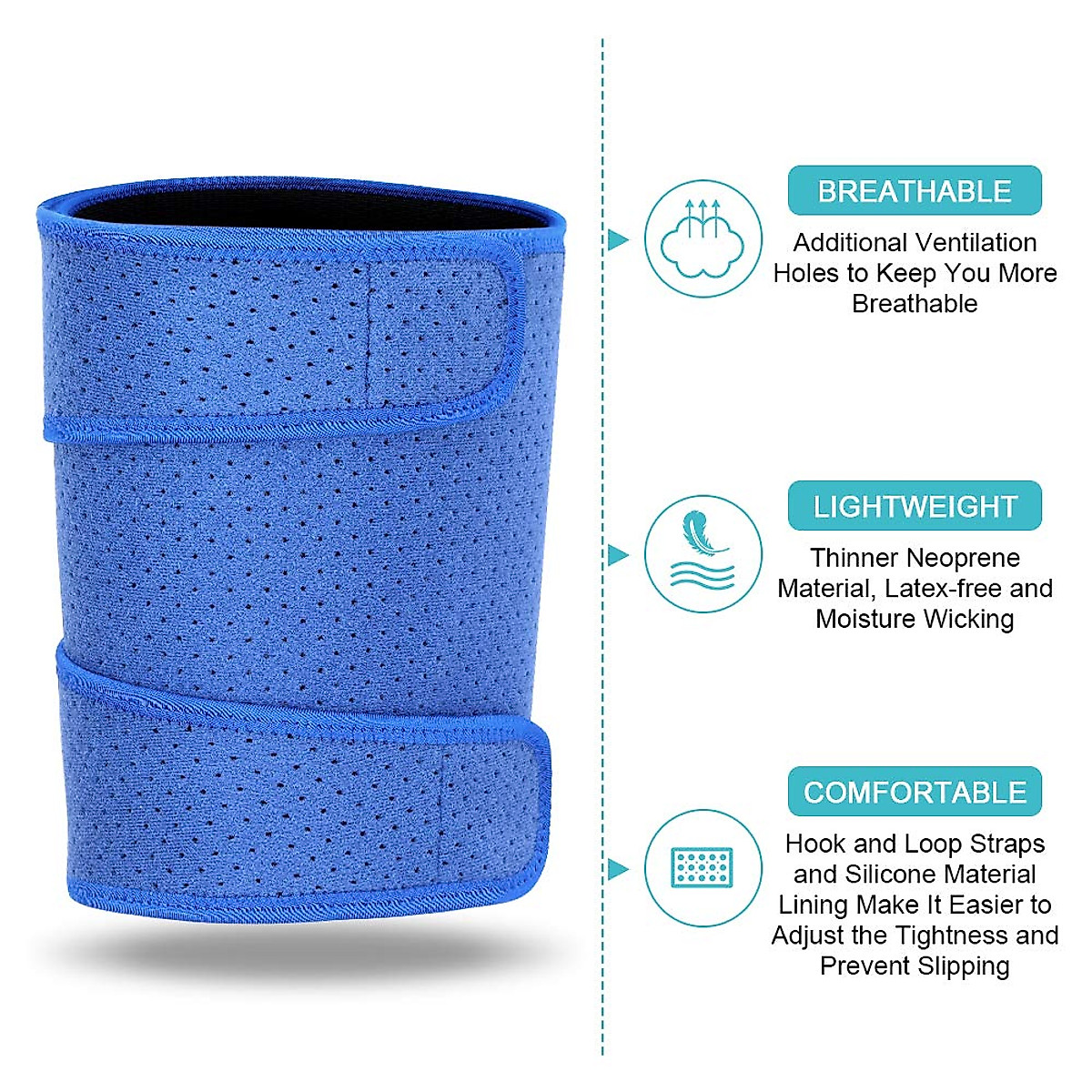 Thigh Support, Super Breathable Thigh Compression Brace Thigh Support Wrap with Anti-Slip Lining for Men & Women Hamstring Injury Prevention and Recovery