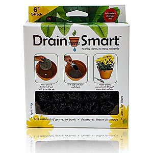 Drain Smart 6” 5-Pack 3D Mesh Drainage Discs - Perfect for Indoor/Outdoor Potted Plants | Container Gardening | Plant Pot Liner Minimize Root Rot | Made in The USA