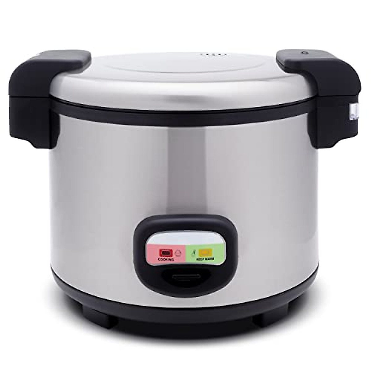 Commercial Stainless Steel Rice Cooker - Professional 60 Cup Cooked (30 Cup Uncooked) Rice Maker Cooker With Non Stick Pot & Hinged Lid - Includes a Rice Measuring Cup & Rice Scoop