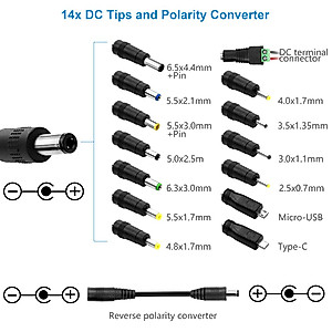 SHNITPWR 3V~12V Universal Power Supply 12W 1A AC/DC Adjustable Power Adapter Transformer 100V~240V AC to DC 3V 4.5V 5V 6V 7.5V 9V 12V 1A 12W Max Switch Converter with 14 Tips and Polarity Converter