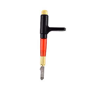 ZUOS Pistol Grip Oil Feed Glass Cutter Tungsten Carbide, Professional Stained Glass Cutting Tool with 2 Replaceable Head and Oil Reservoir- 2mm-12mm