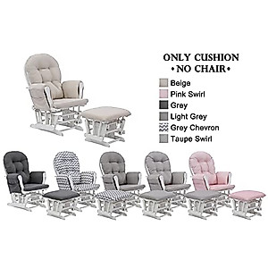 Rejoice Home Atoll Glider Rocking Chair Replacement Cushion Set - Grey Chevron One Size