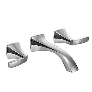 Moen Voss Two-Handle Wall Mount Bathroom Faucet Trim Kit, Valve Required, Chrome T6906