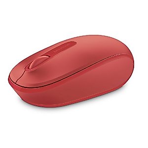 Microsoft Wireless Mobile Mouse 1850 - Flame Red. Comfortable Right/Left Hand Use, Wireless Mouse with Nano transceiver, for PC/Laptop/Desktop, works with Mac/Windows 8/10/11 Computers