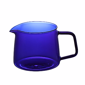 Glass Coffee Serving Pitcher Mugs with Spout Handle, Milk Creamer Mixing Cereal Oatmeal Microwave Safe Kitchen Accessories Liquid Cups for Breakfast Coffee Ice Cream Snacks Salad - 550ml