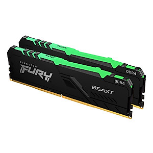 Kingston Fury Beast RGB 16GB (2x8GB) 3200MT/s DDR4 CL16 Desktop Memory Kit of 2 KF432C16BBAK2/16