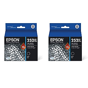 2 X Epson 252XL, Black Ink Cartridge, High Capacity (T252XL120)