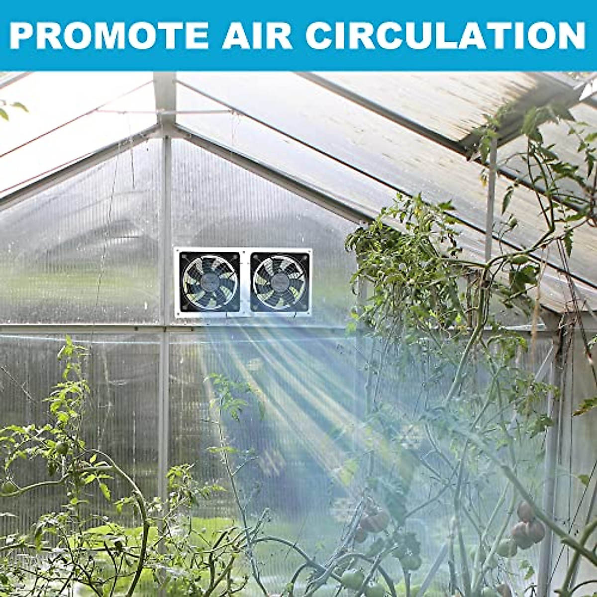 SOLPERK Solar Fan for Shed, 10w Chicken Coop Solar Panel Fan, Solar Greenhouse Fan with 11.8ft/3.6m Cable, Solar Exhaust Fan For Shed, Chicken Coop, Greenhouse, Dog House