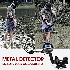 Metal Detector for Adults Professional - High Sensitivity 10" Waterproof Search Coil, 4 Adjustable Modes, LCD Backlight Display, Pinpoint Function, Ideal for Gold Detection