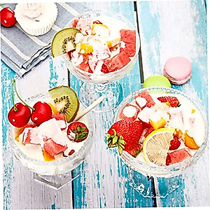 Luxshiny 4pcs Dessert High Salad Transparent Serving Snack Tumbler Clear Bowls Yogurt Trifle Beach Muffins Cups Beverage Tasting Delicate Smoothie Container Base Custard Fruit with Bar