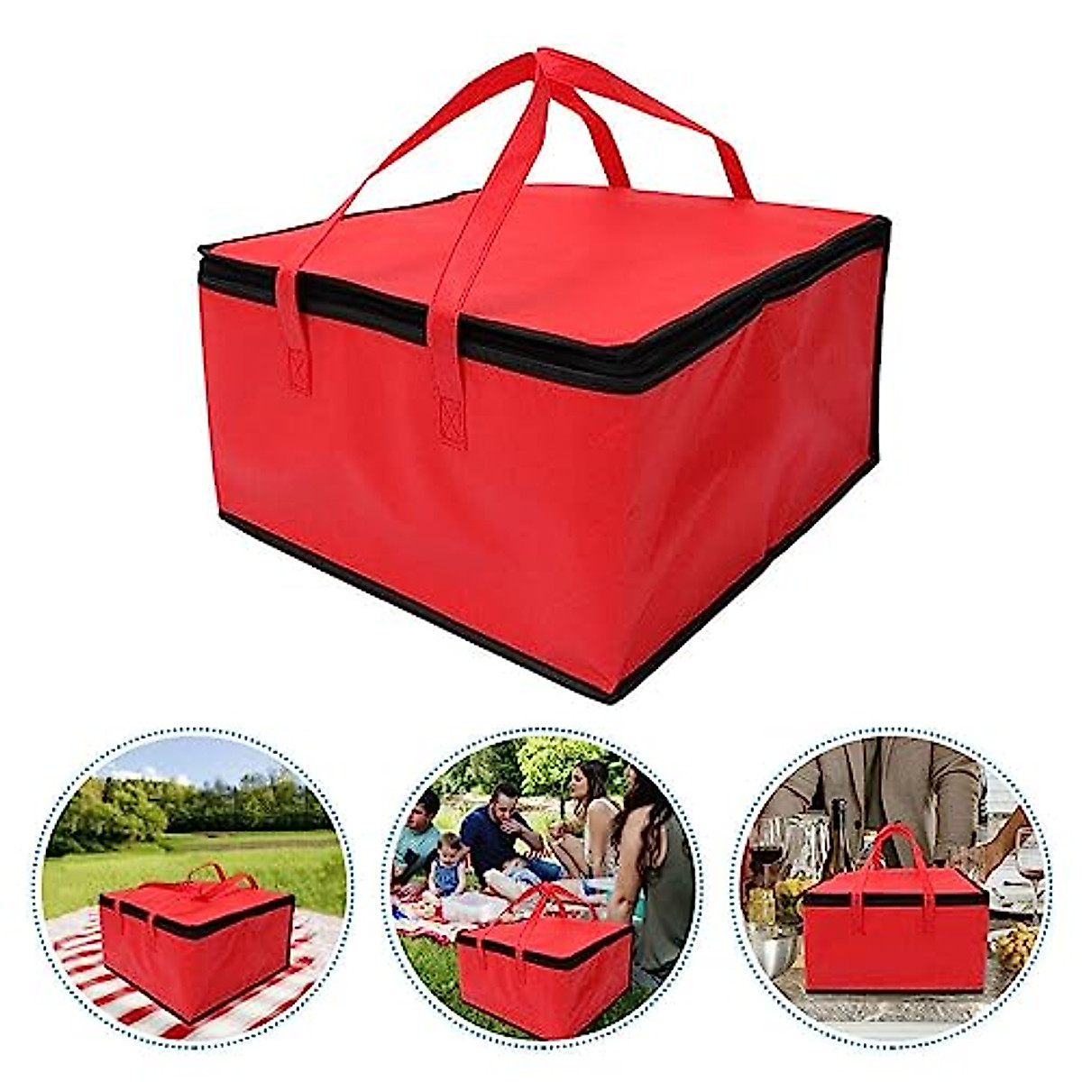 Thermal Food Bag Insulated Food Delivery Bag Insulated Pizza Delivery Bags Grocery Shopping Bags Thermal Tote Cooler Keep Food Warm Catering Bags for Seafood Cake Hot Food