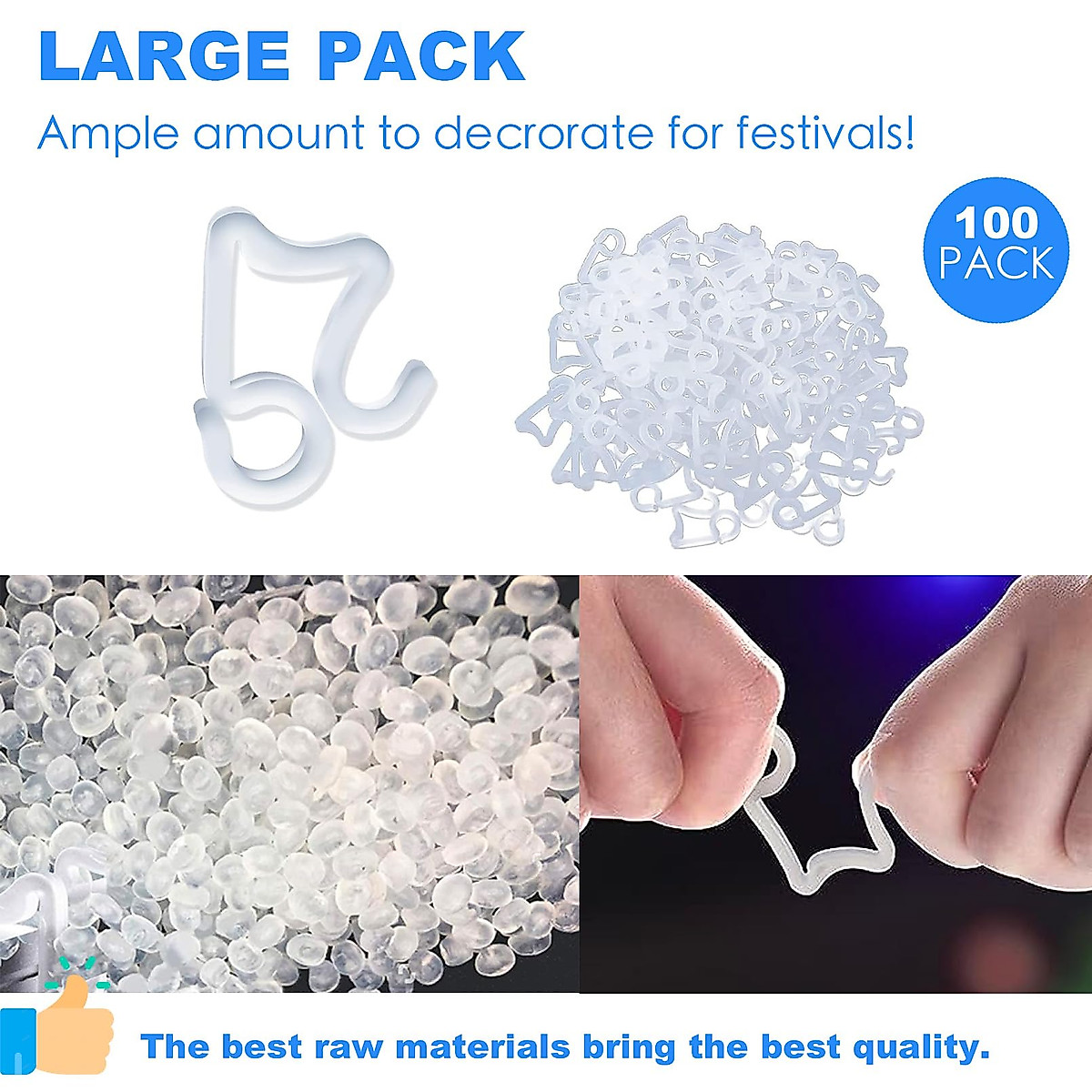 QuairBrez Holiday Light Clips Christmas Light Clips Light Hanger Hooks for Gutters, Strengthen Light Hooks for Holiday Party Light Strings Outdoor Hang Gutter Hooks for Halloween Xmas Decoration