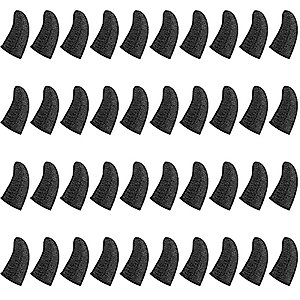 40 Pieces Gaming Finger Sleeve For Gaming Thumb Sleeves Mobile Gaming Finger Protector (Black)