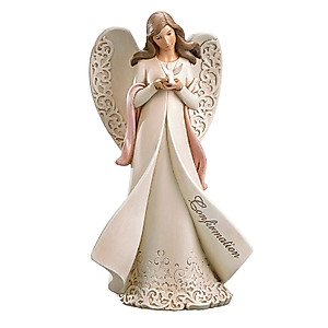 Joseph's Studio by Roman - Confirmation Collection - Angel with Dove Figure, 9" H, Resin and Stone, Tabletop or Desk Display, Decorative, Collection, Durable, Long Lasting