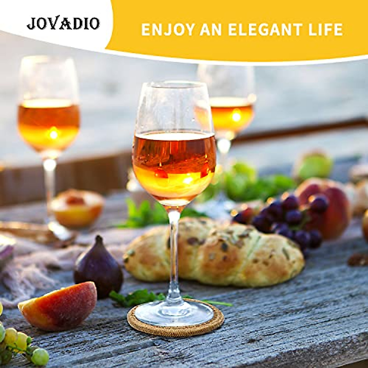 Coasters for Drinks, Absorbent Coasters for Coffee Table, Wooden Table, Farmhouse Coaster Set, Handmade Braided Coasters for Tabletop Protection (Brown, 6)