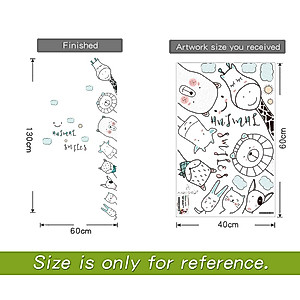DKTIE Wall Stickers Decals for Kids Room Bedroom Baby Room Wall Decor Sticker Cute Animal Door Sticker