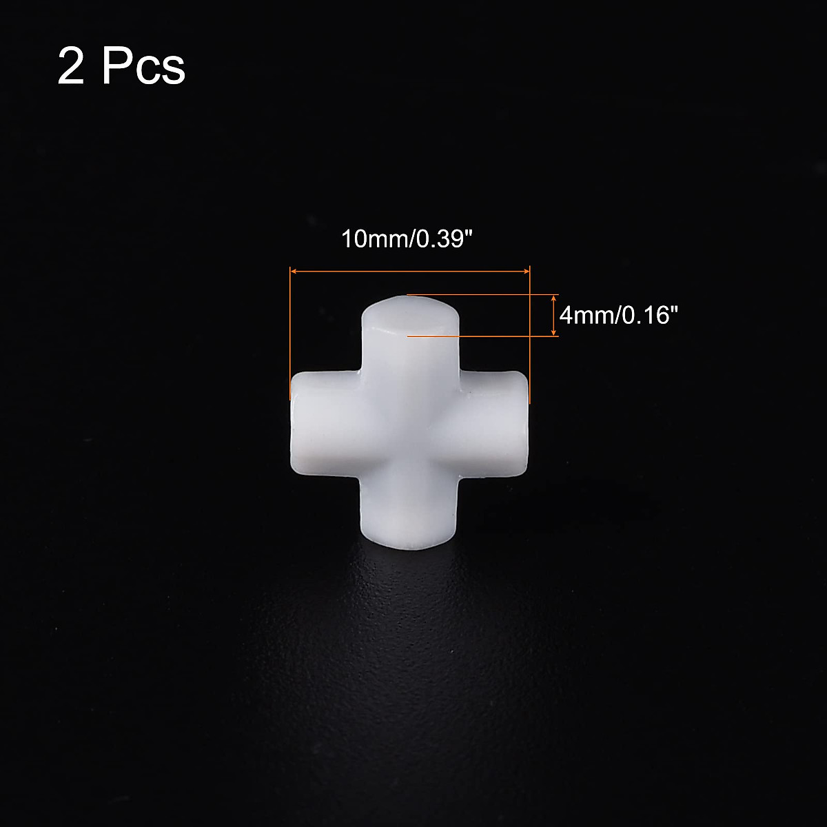 MECCANIXITY Magnetic Stirrer Mixer Stir Bar Rod 10mm(0.39") Cross Shape Coating Magnet White for Laboratory 2Pcs