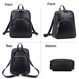 HESHE Leather Backpack Purses for Women Designer Backpack Handbag Anti Theft Rucksack Backpack Casual Daypack Satchel Bag (Black)